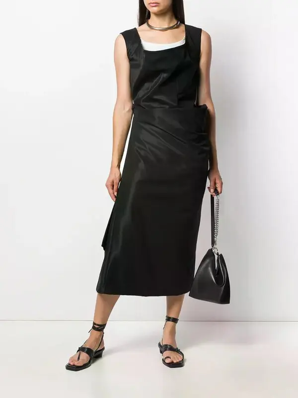 Comme Des Garçons 1995 Draped Wool Blend Midi Dress