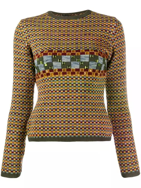 Jean Paul Gaultier 1990's Gem Embroidered Jumper - Yellow