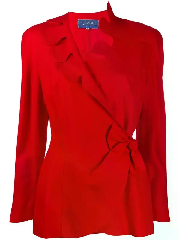 Thierry Mugler Scalloped Neck Wrap Jacket