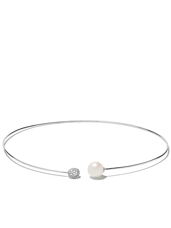 Yoko London 18kt White Gold Trend Freshwater Pearl And Diamond Necklace - Silver