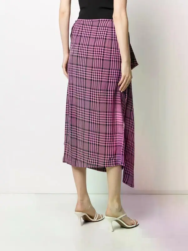 Colville Plaid Asymmetric Skirt