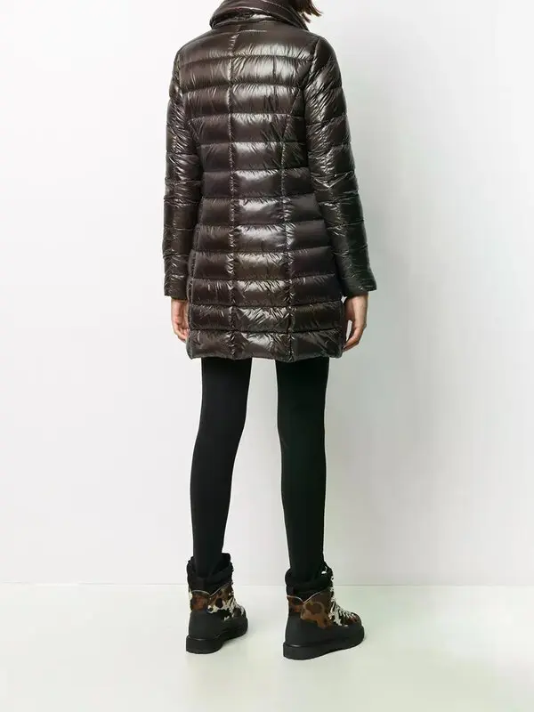 Herno Quilted Zip-up Coat - Brown