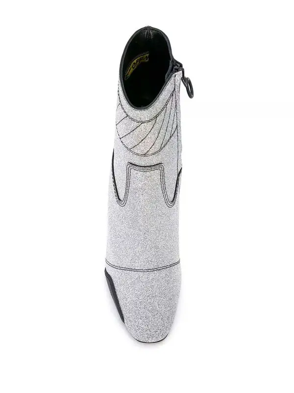Off-White Glitter Ankle Boots