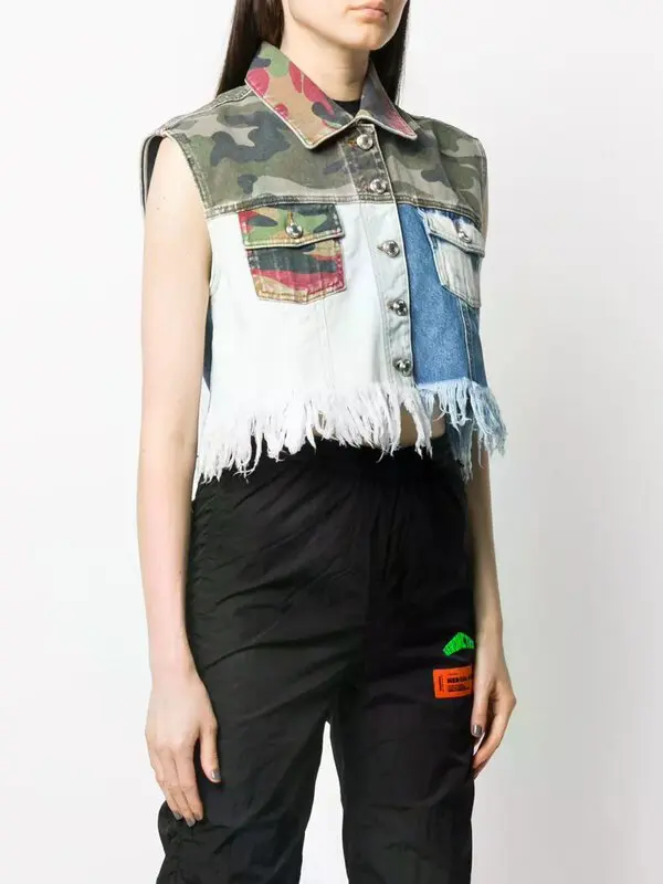 Gcds Patchwork Cropped Vest