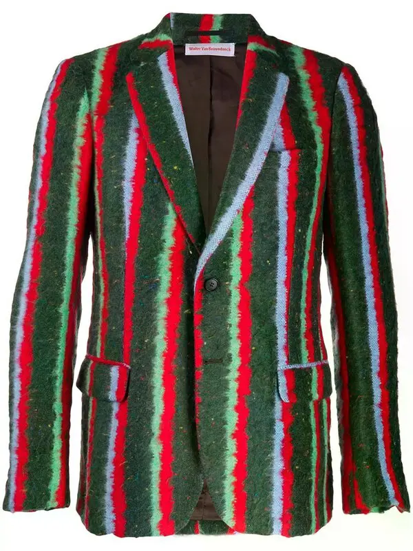 WALTER VAN BEIRENDONCK 2014-2015 Striped Blazer - Green