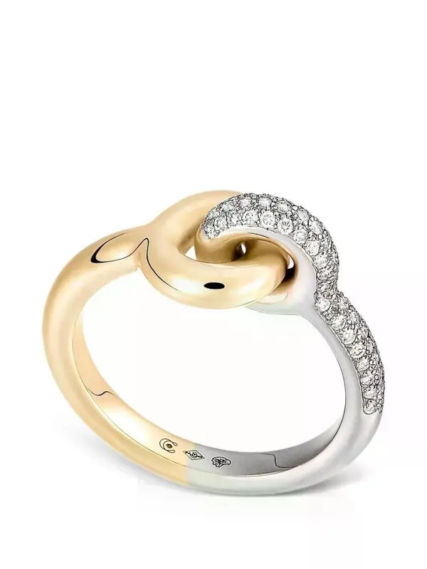 Charlotte Chesnais 18kt Yellow And White Maxi Twin Pave Diamond Ring