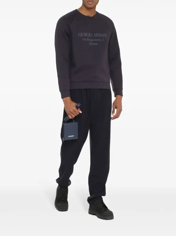 Giorgio Armani Logo Print Cotton Blend Sweatshirt