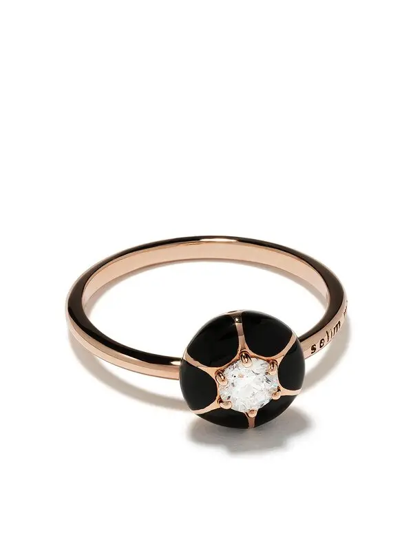 SELIM MOUZANNAR 18kt Diamond And Enamel Ring - Pink