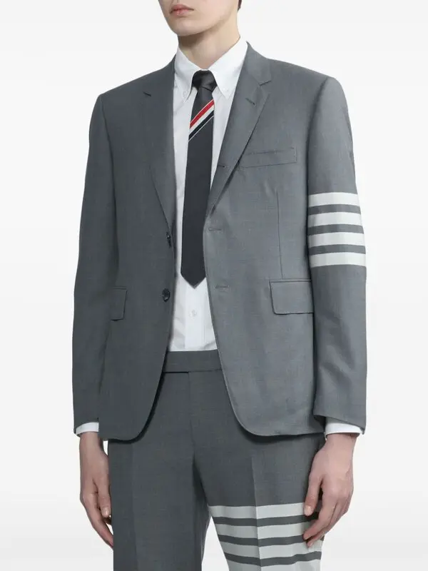 Thom Browne 4-bar Stripe Single-breasted Blazer - Grey