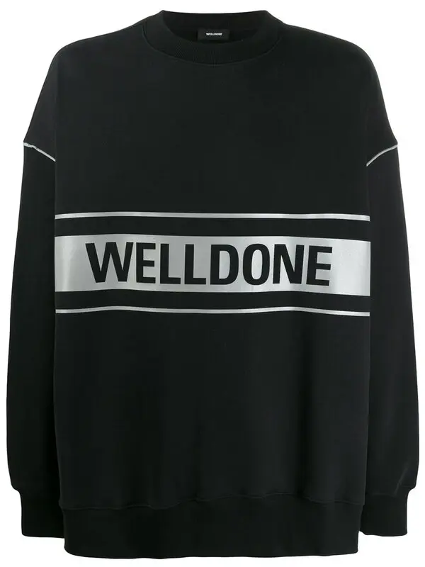 We11Done Logo Print Sweatshirt - Black
