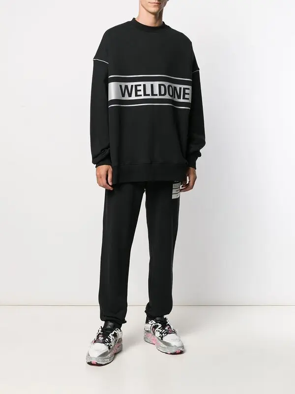 We11Done Logo Print Sweatshirt - Black