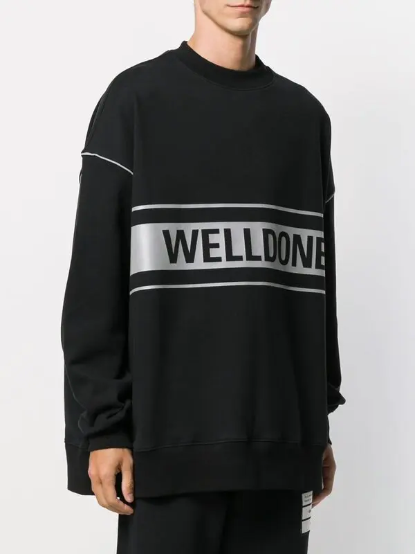 We11Done Logo Print Sweatshirt - Black