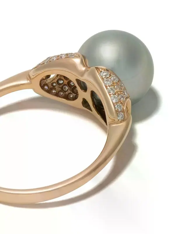 Yoko London 18kt Rose Freshwater Pearl And Diamond Ring