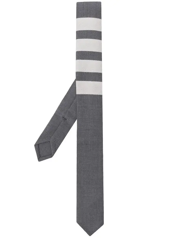 Thom Browne 4-bar Plain Weave Neck Tie - Grey