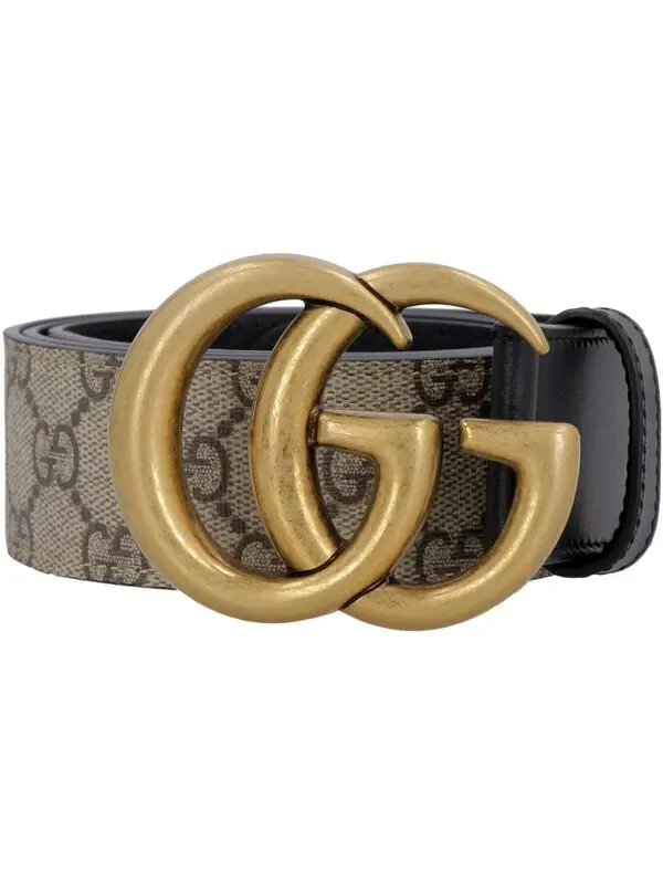 Gucci Gg Supreme Buckle Belt - Neutrals