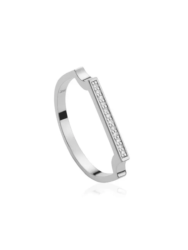 Monica Vinader Signature Thin Diamond Ring - Silver