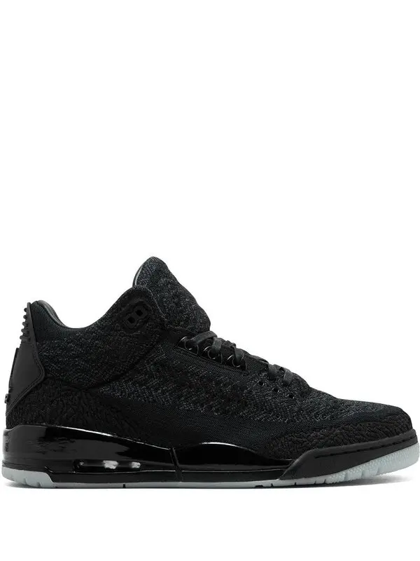 JORDAN Air 3 Retro Flyknit Cat Sneakers - Black