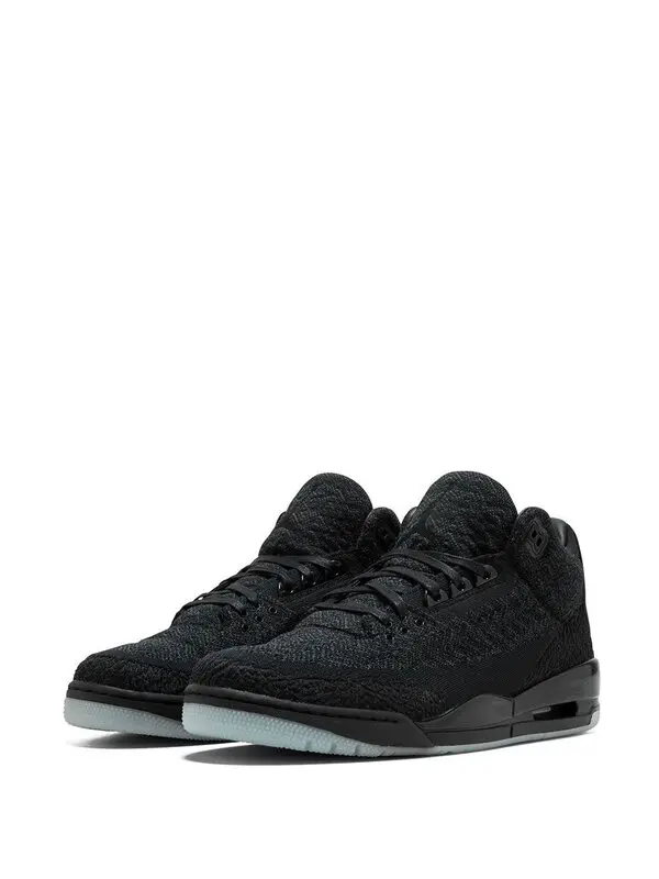 JORDAN Air 3 Retro Flyknit Cat Sneakers - Black