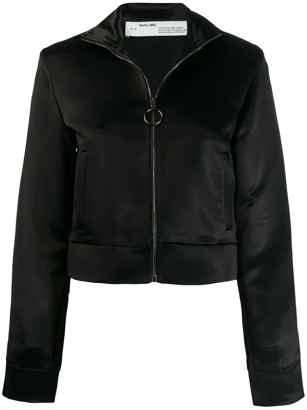 Off-White Contrast Stripe Zip-front Jacket
