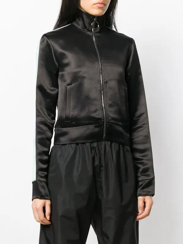 Off-White Contrast Stripe Zip-front Jacket
