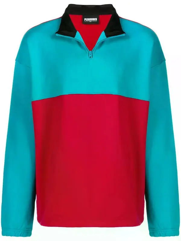 PLEASURES Contrast Panel Fleece Sweatshirt