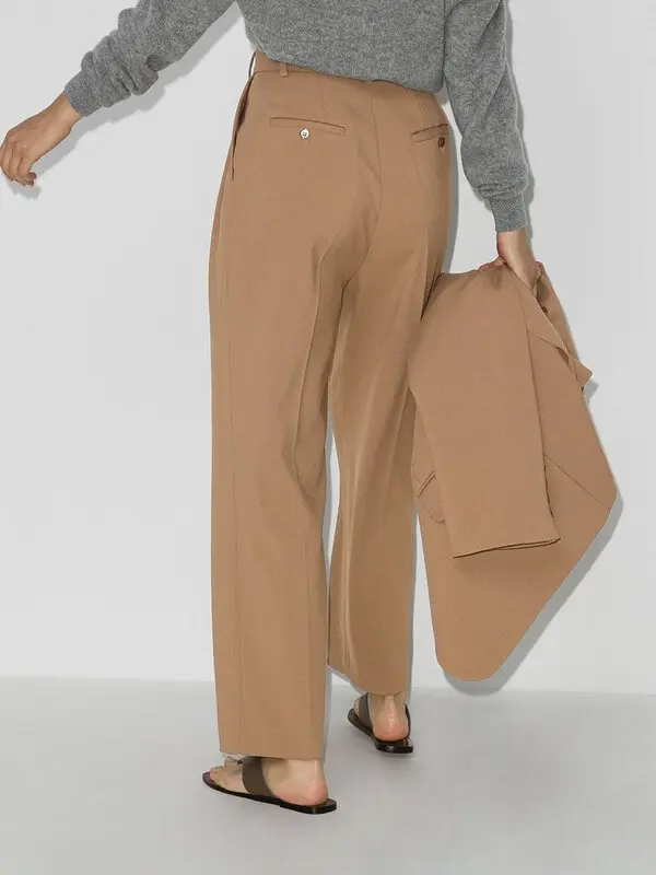 THE FRANKIE SHOP Bea Pleated Trousers - Brown
