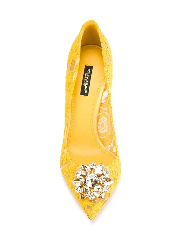 Dolce & Gabbana Lace Pumps With Brooch Detail