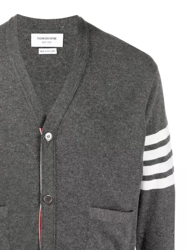 Thom Browne 4-bar Cashmere Cardigan - Grey