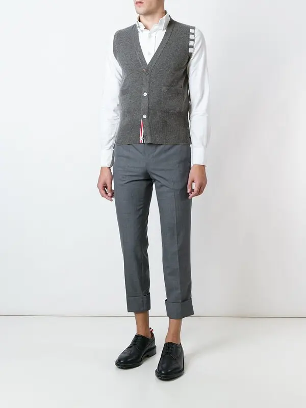 Thom Browne Sleeveless Cardigan - Grey