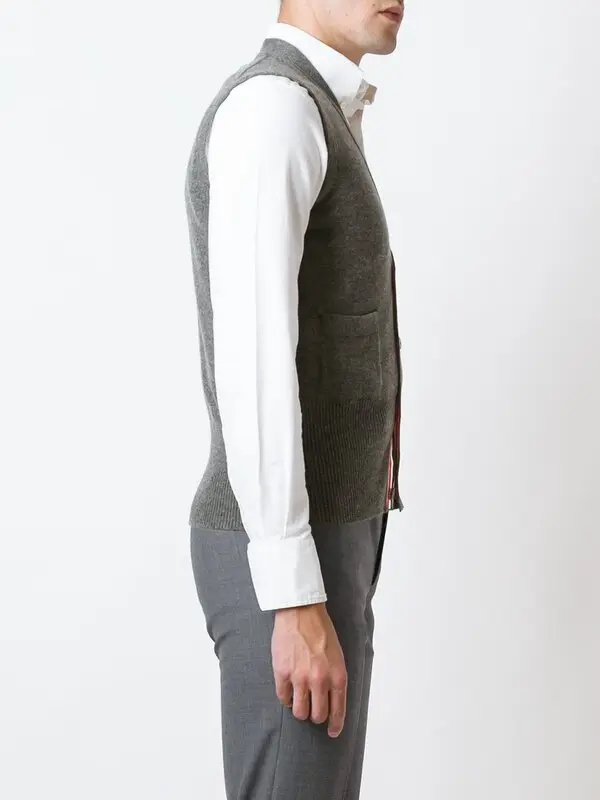 Thom Browne Sleeveless Cardigan - Grey