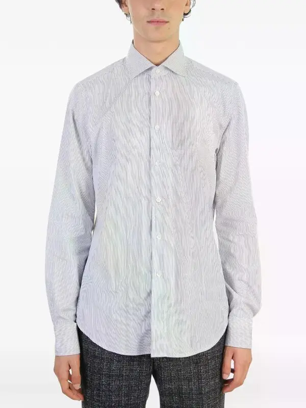 DELL'OGLIO Fine-stripe Shirt - White