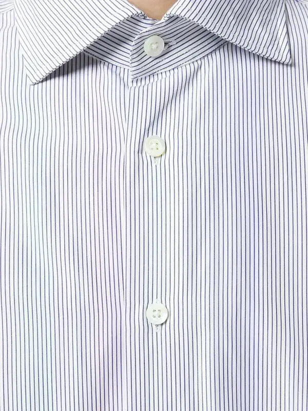 DELL'OGLIO Fine-stripe Shirt - White