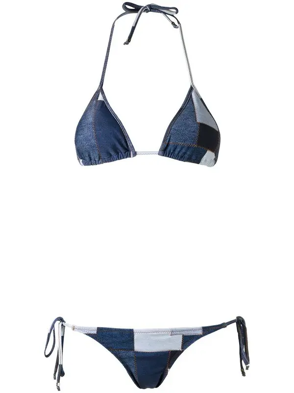 AMIR SLAMA Triangle Bikini Set - Blue