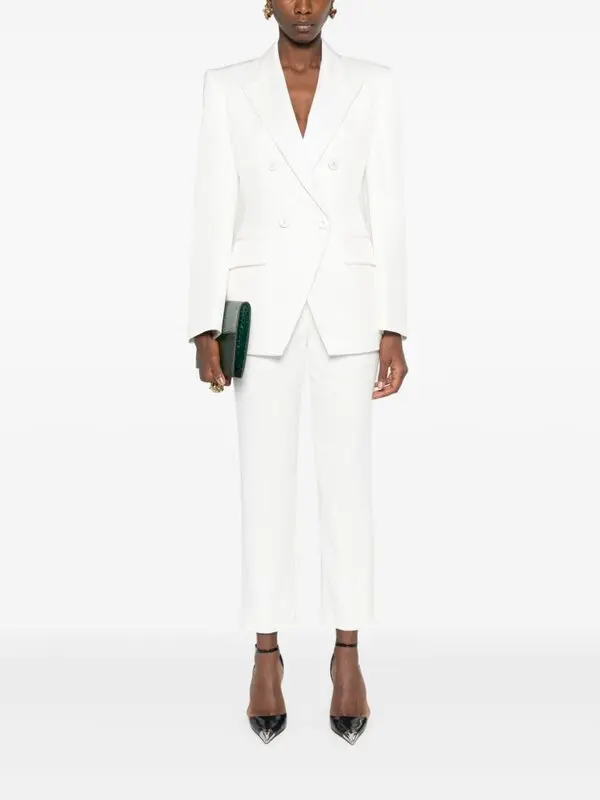 Alexander McQueen Crepe Cigarette Trousers - White