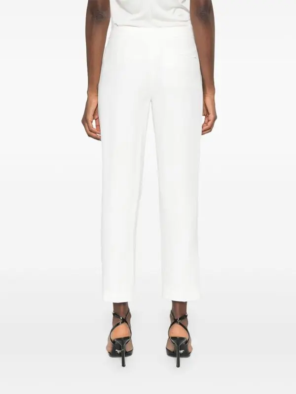 Alexander McQueen Crepe Cigarette Trousers - White