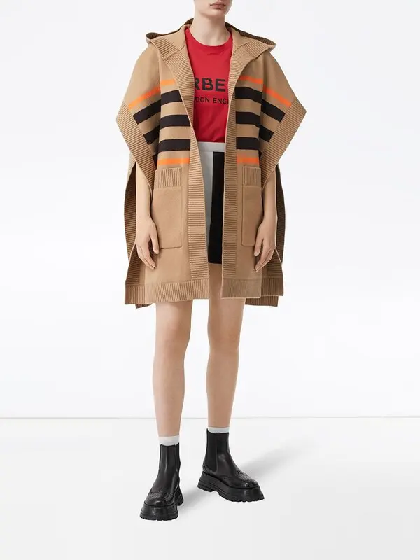 Burberry Monogram Motif Intarsia Cape