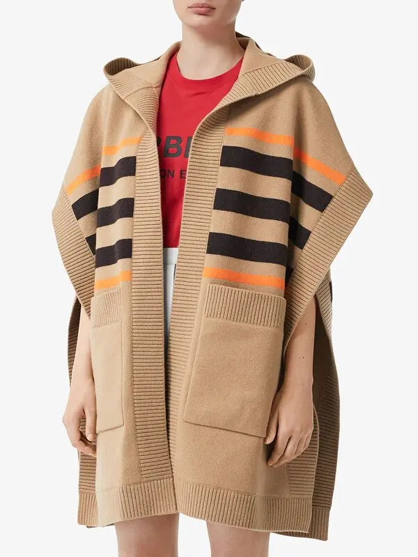 Burberry Monogram Motif Intarsia Cape