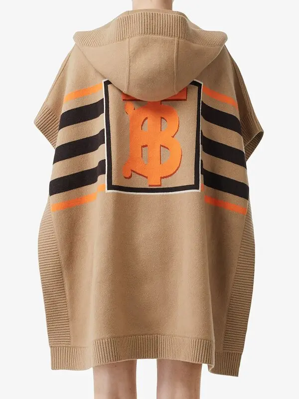 Burberry Monogram Motif Intarsia Cape