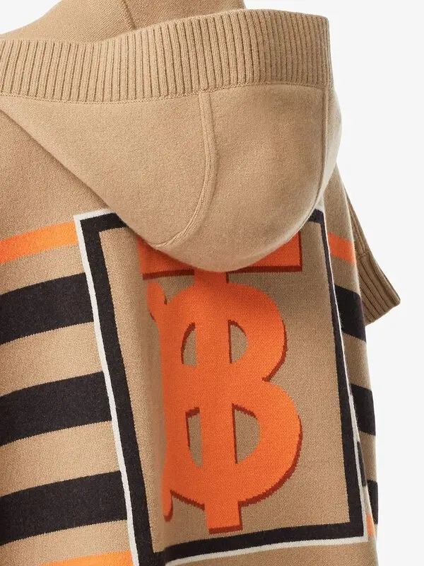 Burberry Monogram Motif Intarsia Cape