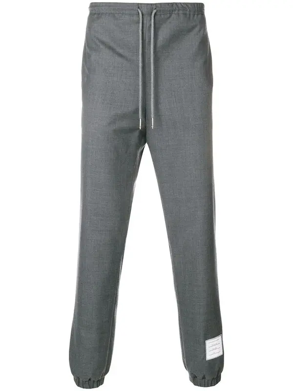 Thom Browne Drawstring-waist Wool Track Pants - Grey