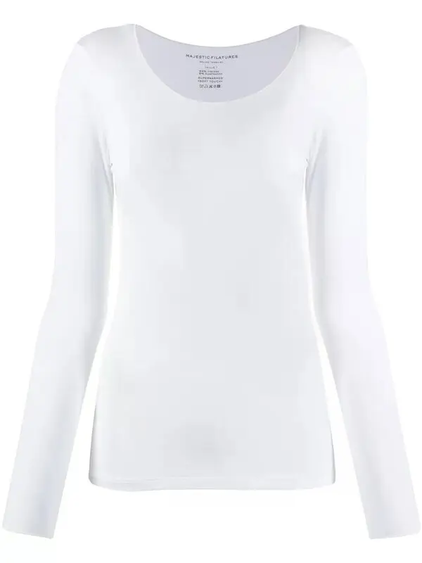 Majestic Filatures Fitted Jersey Top - White