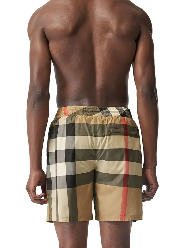 Burberry Check Drawstring Swim Shorts - Neutrals