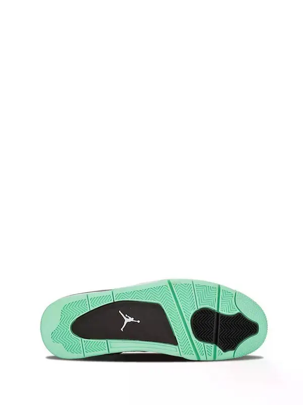 JORDAN Air 4 Retro Green Glow Sneakers - Grey