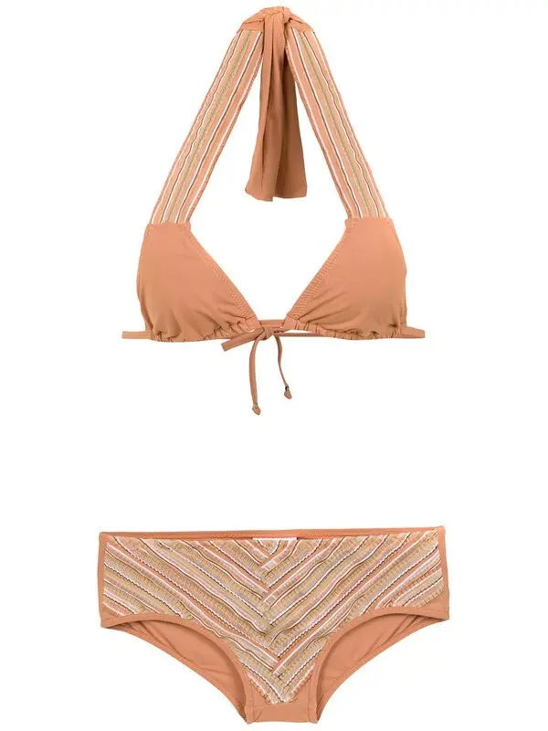 AMIR SLAMA Lace Up Bikini - Neutrals