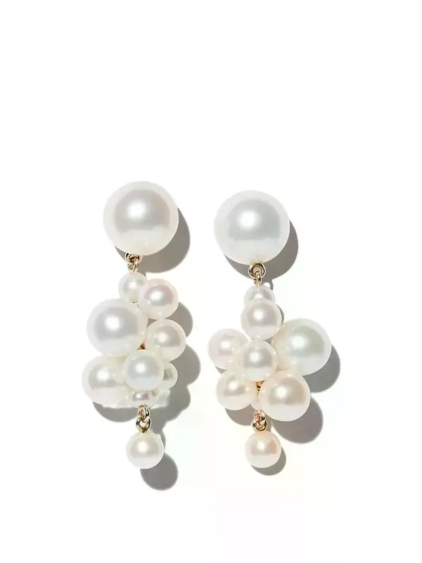 Sophie Bille Brahe Botticelli Pearl Drop Earrings - Gold