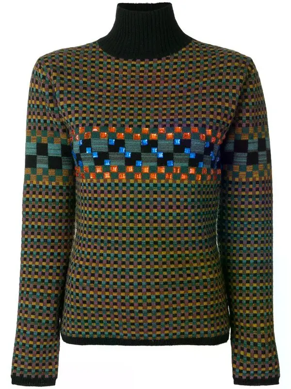 JEAN PAUL GAULTIER Square Pattern Knit Jumper