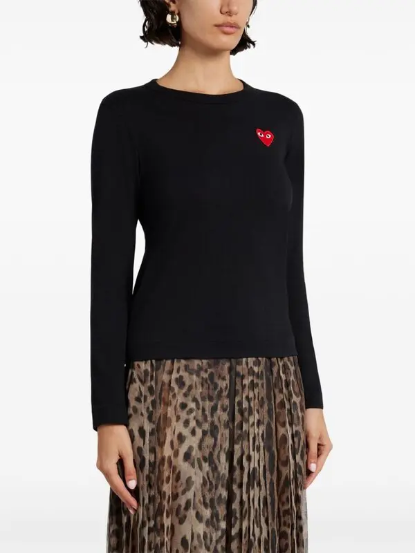 Play Comme Des Garcon Heart Logo T-shirt - Black