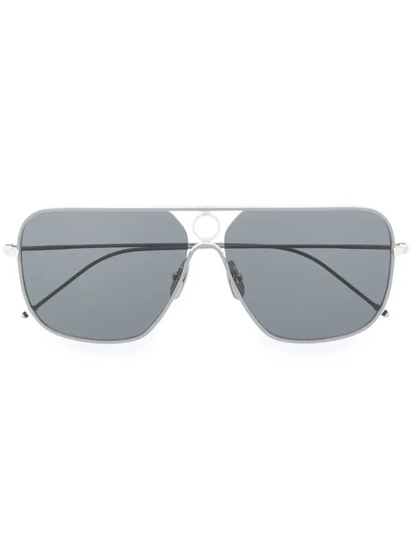 Thom Browne Rectangular-frame Sunglasses - Silver