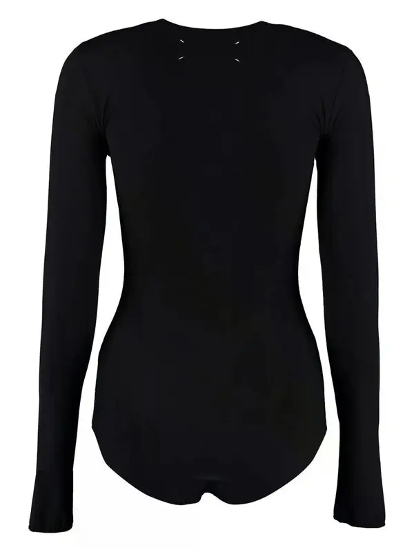 MAISON MARGIELA Round-neck Jersey Bodysuit - Black