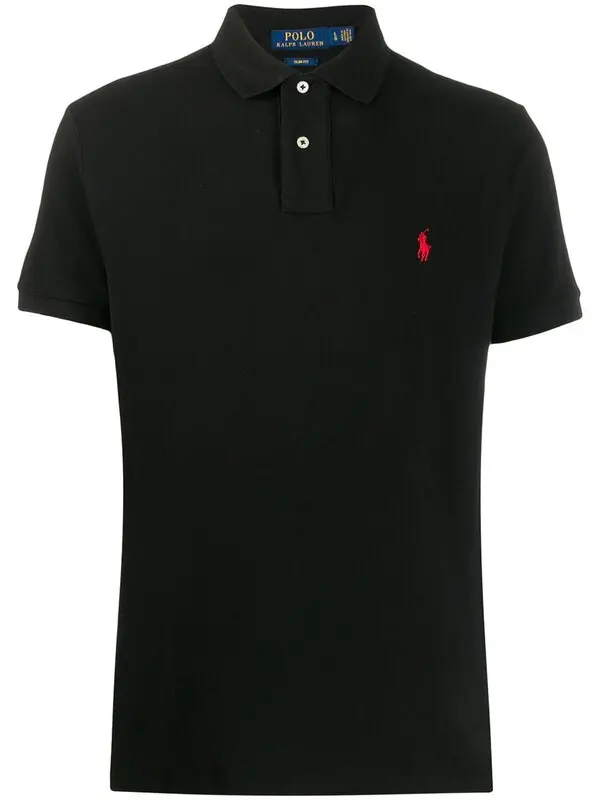 Polo Ralph Lauren Embroidered Logo Polo Shirt - Black